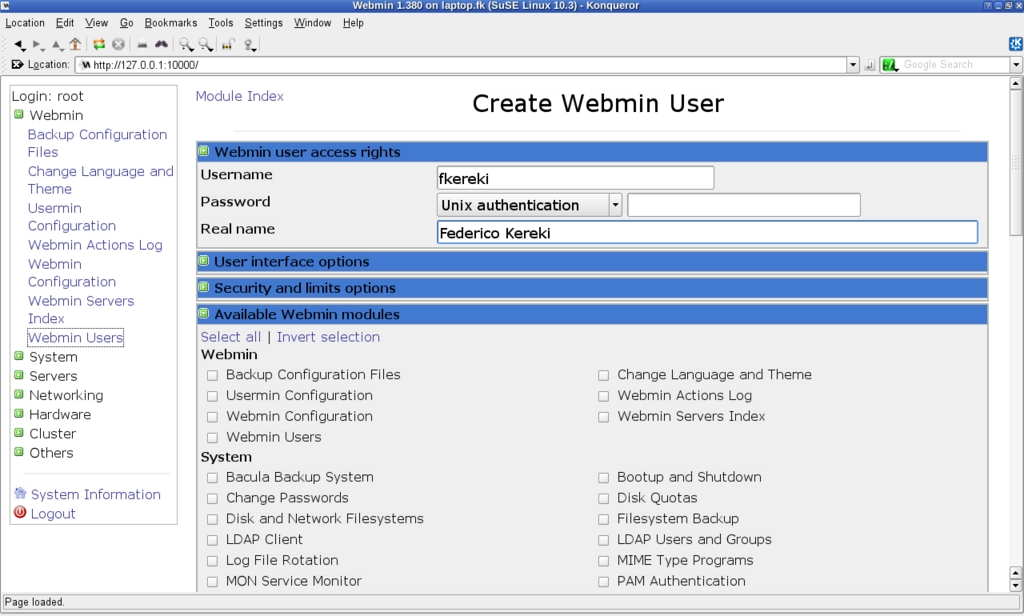 Graphic Administration with Webmin | Linux Journal